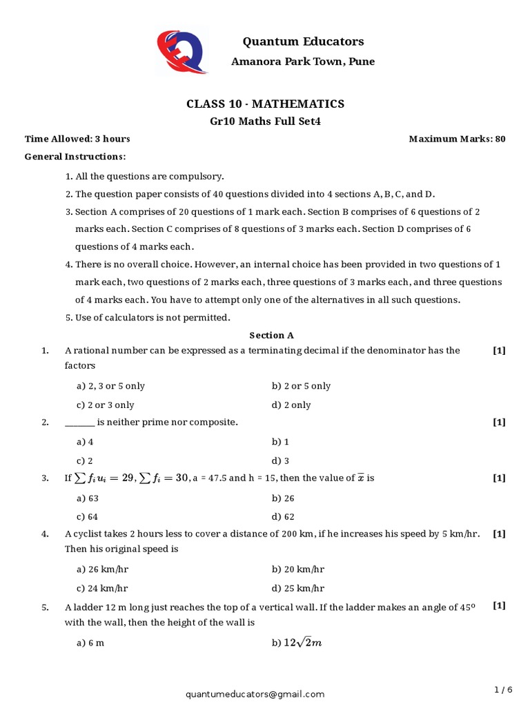 Gr10 Maths Full Set4 | PDF | Circle | Quadratic Equation
