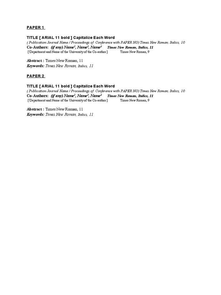 Sample Paper Format | PDF