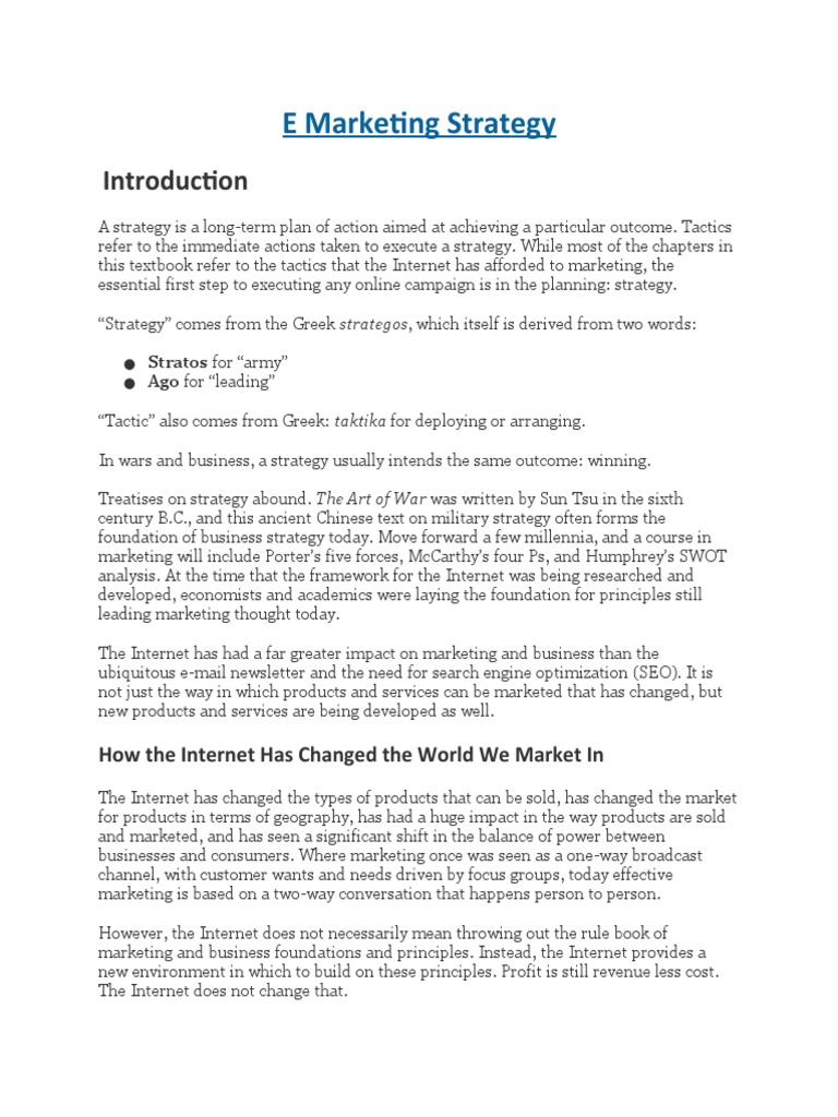 E Marketing Strategy: How The Internet Has Changed The World We Market ...
