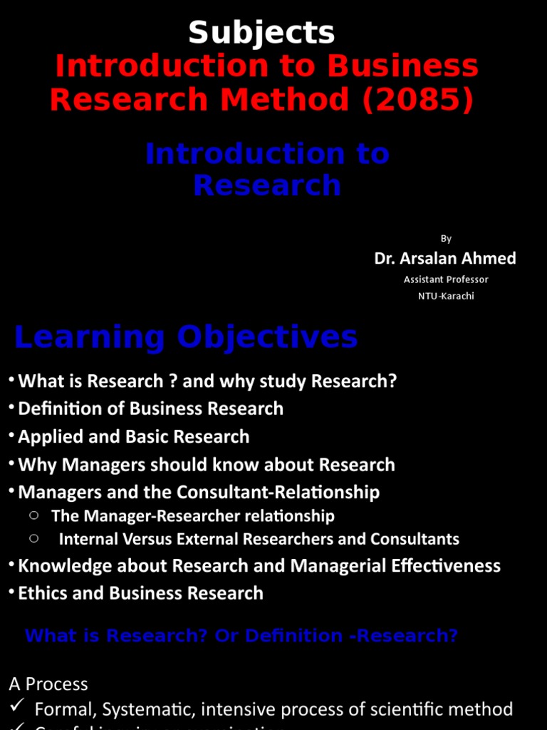 Introduction To Business Research Method (2085) : Subjects | PDF ...