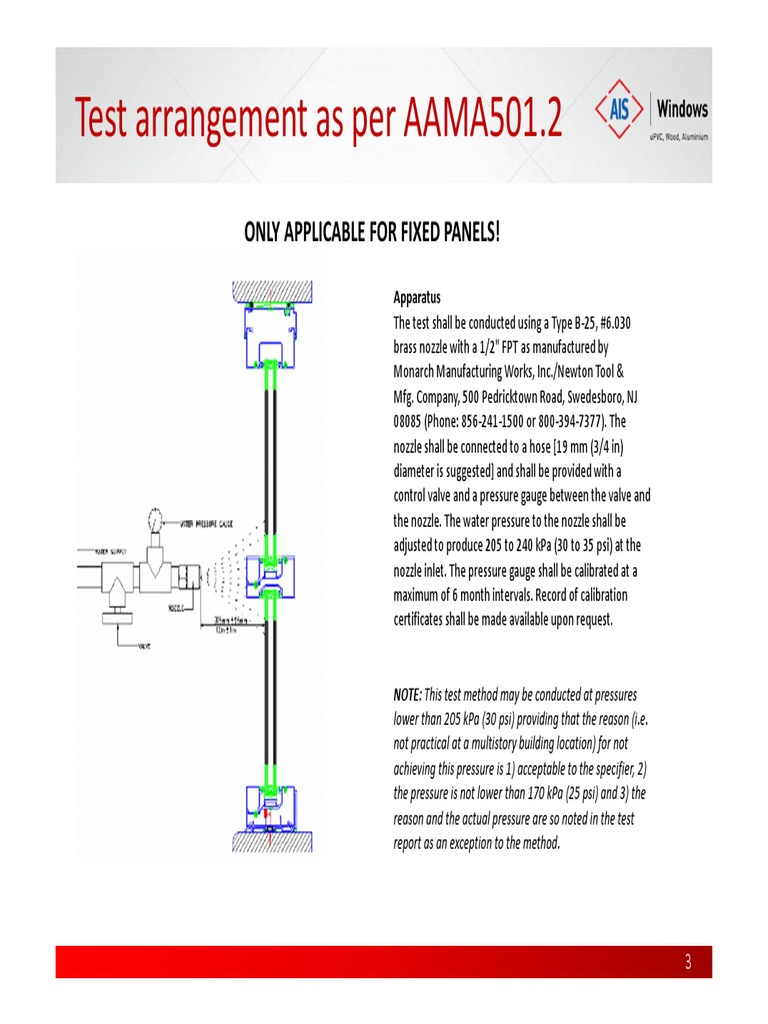 Hose Test AAMA 501.2 | PDF