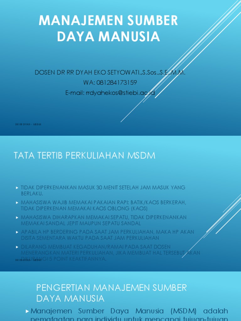 Materi SDM Bu Diyah PDF | PDF