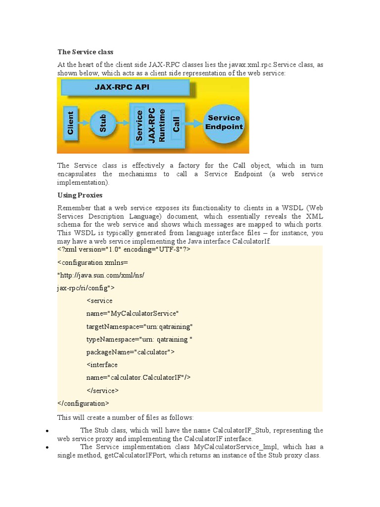 JAX-RPC Service Class Overview | PDF