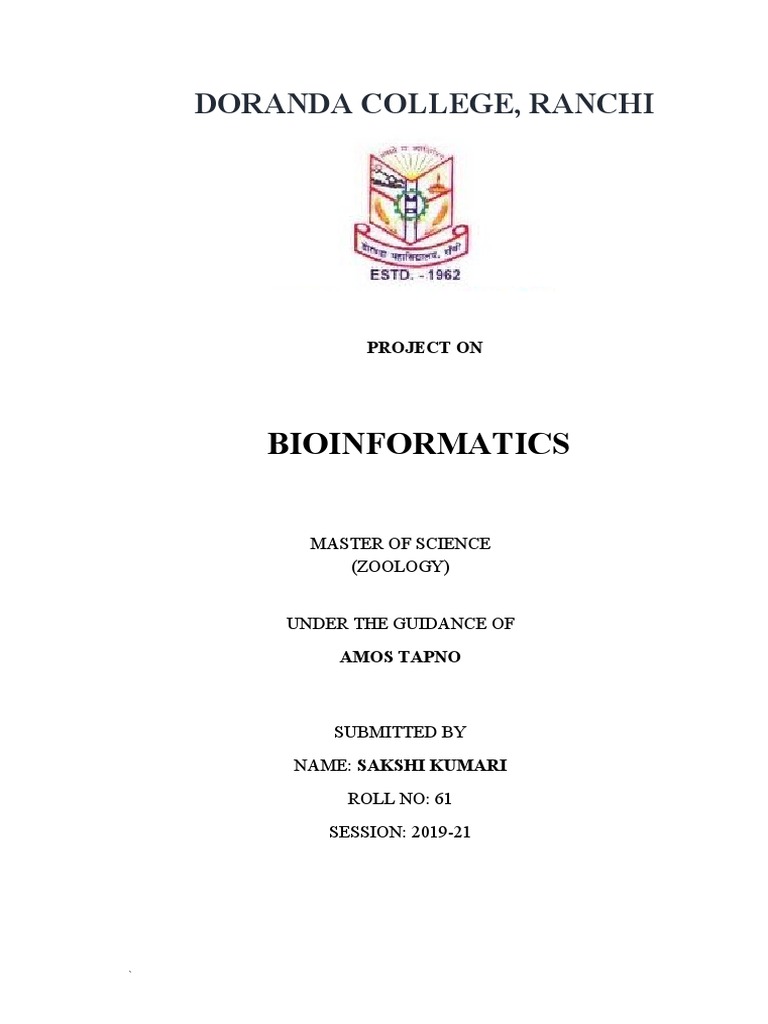 Doranda College, Ranchi: Bioinformatics | PDF