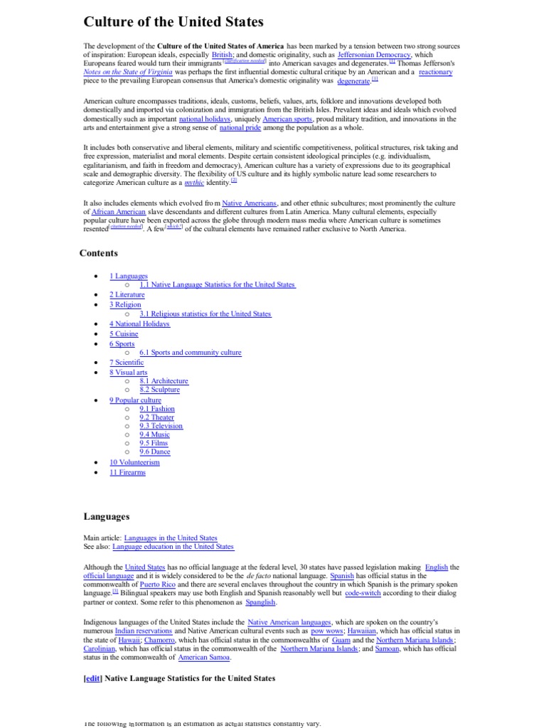 Culture of the United States | Culture Of The United States | The ...