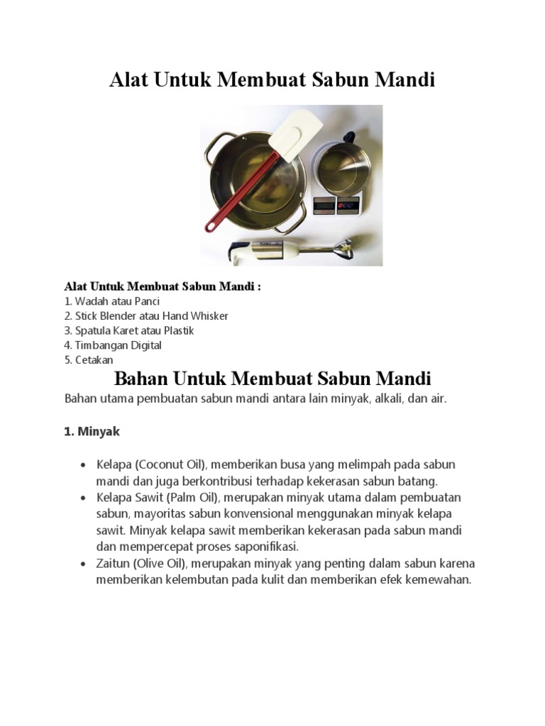 Cara Membuat Sabun Mandi | PDF