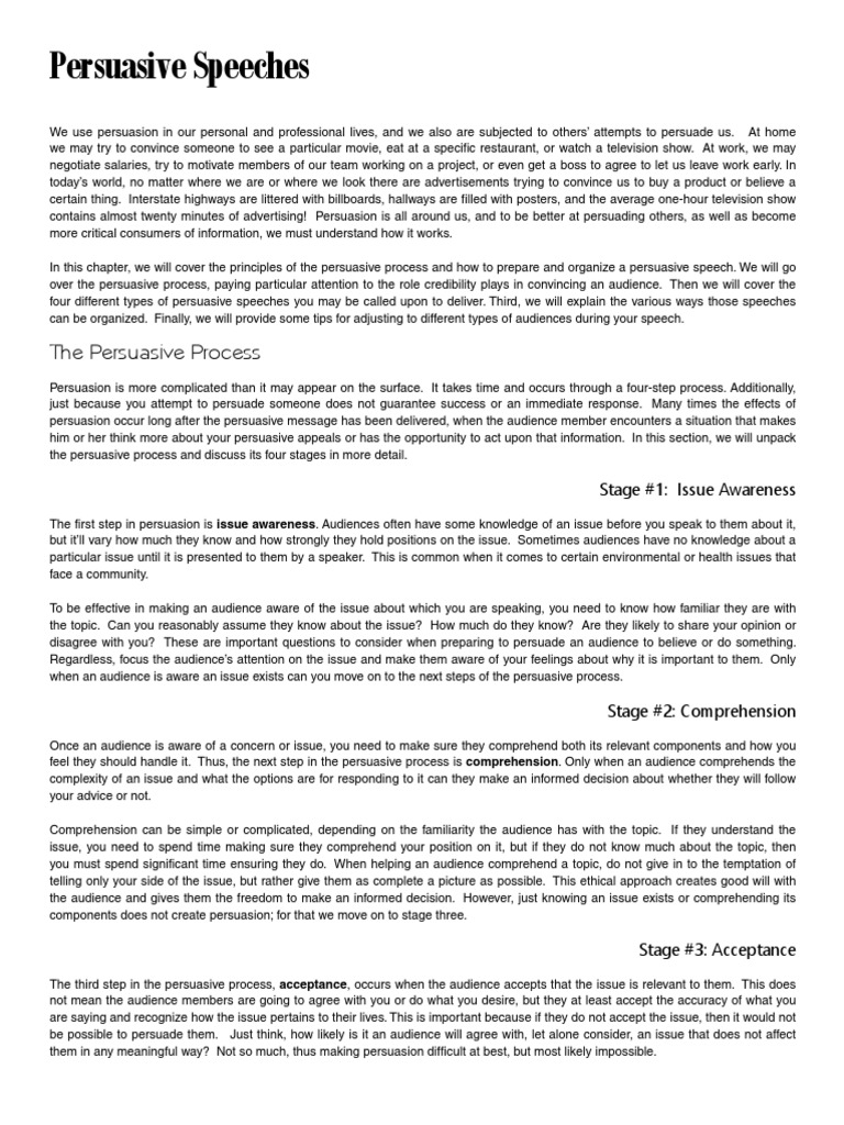 Persuasive Speech Example | PDF | Persuasion | Credibility
