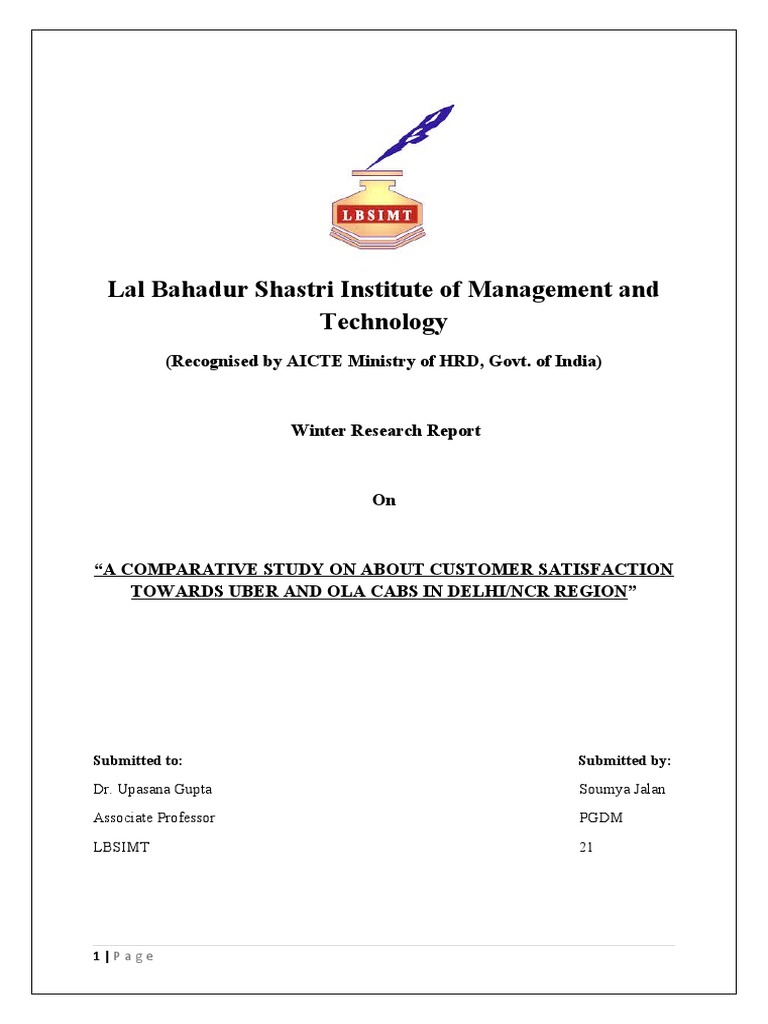 Ola and Uber Report | Download Free PDF | Business