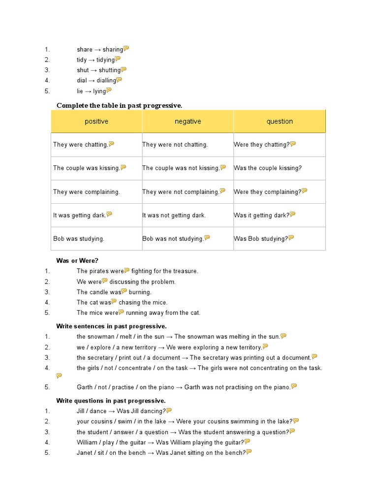 Past Continuous Sol | PDF