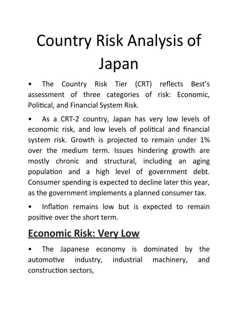 Country Risk Analysis of Japan Detail | PDF | Shinzō Abe | Japan