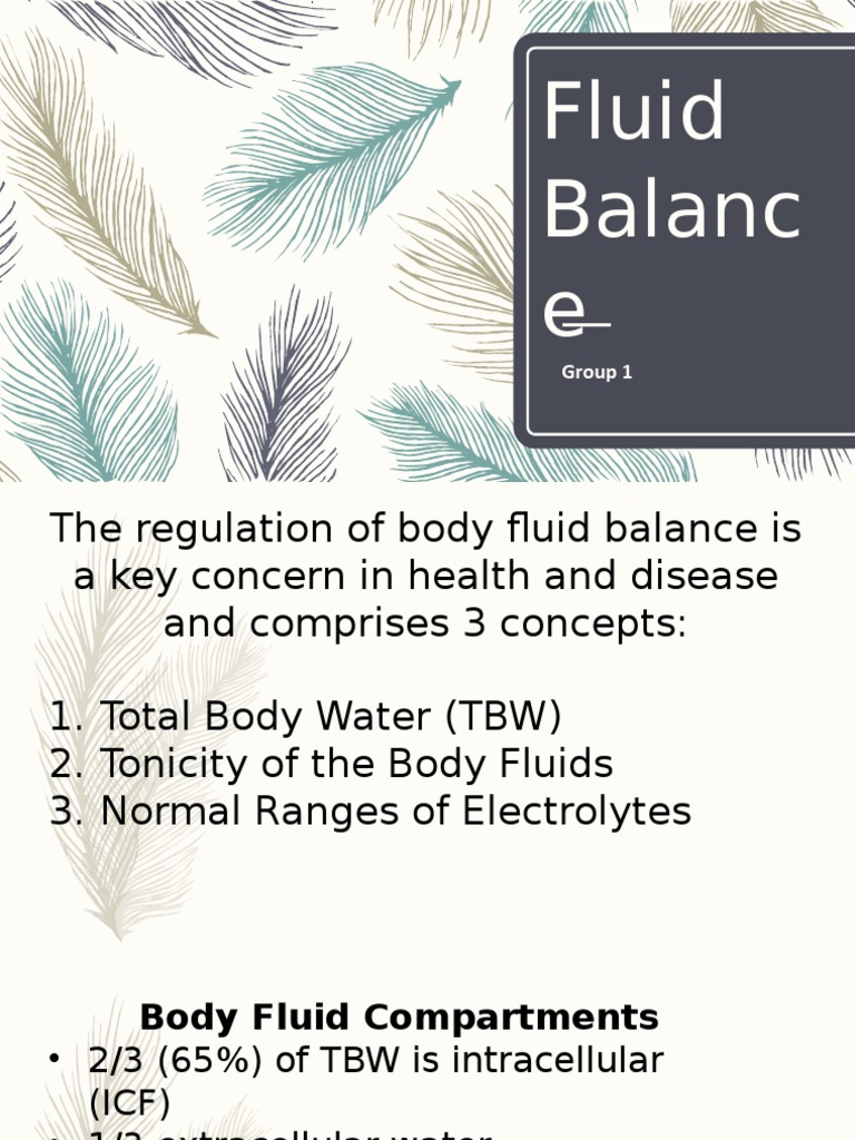Fluid Balanc E: Group 1 | PDF