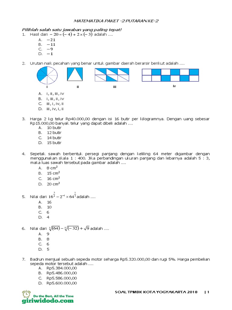 Soal MTK - TPM 2 Paket B | PDF