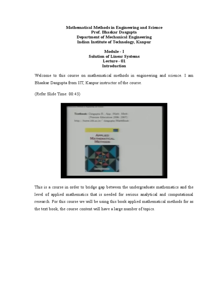 Lec1 PDF | PDF | Linear Map | Matrix (Mathematics)