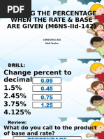 Percentage, Base Rate Worksheet (Business MAth) | PDF | Percentage