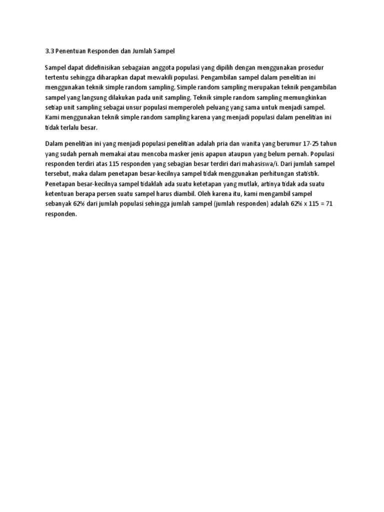 Penentuan Responden | PDF | Pengembangan Diri | Sains & Matematika