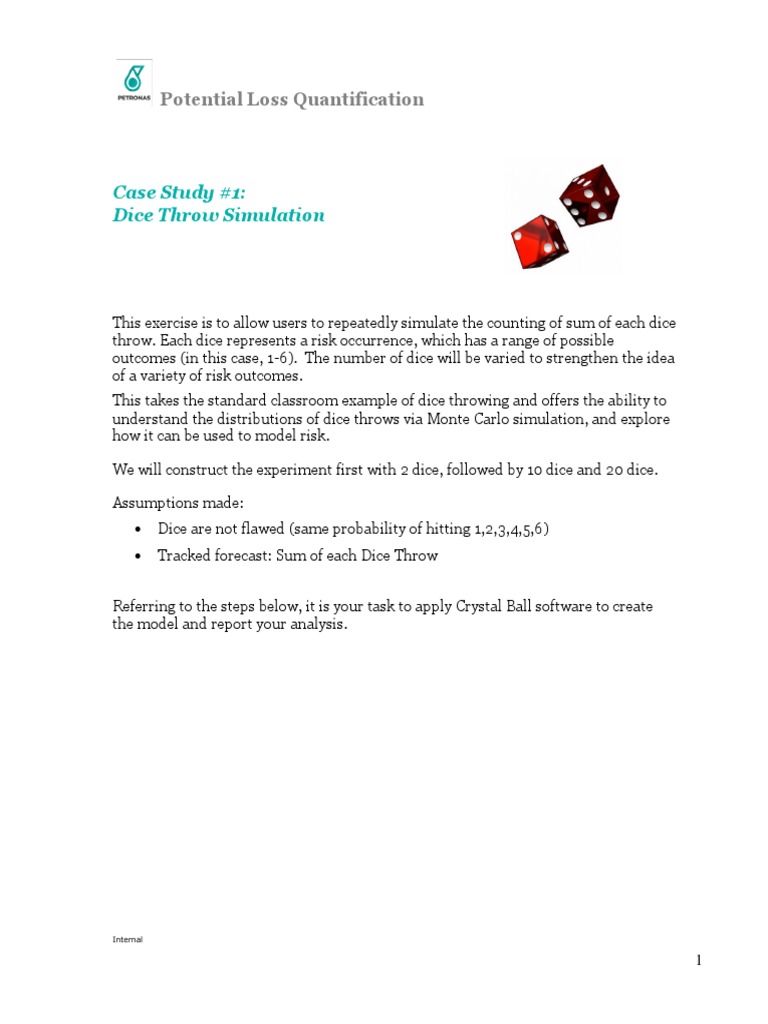 RM202 Case Study 1 - Dice Throw Exercise | PDF | Probability ...