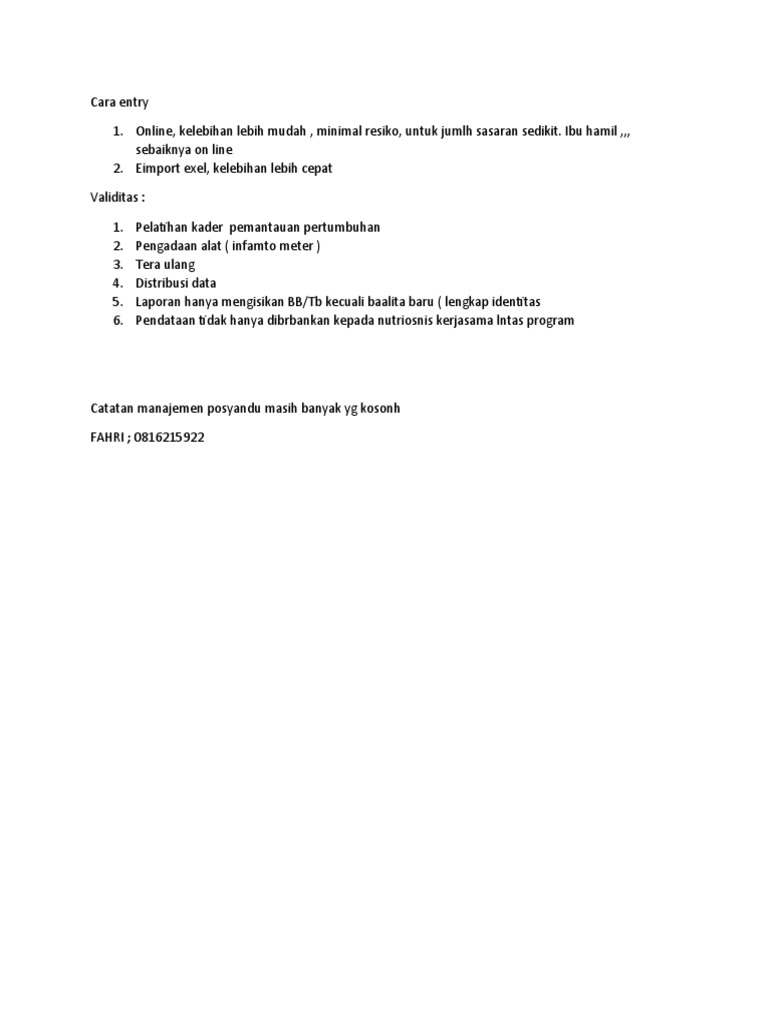 Cara Entry Eppgbm | PDF