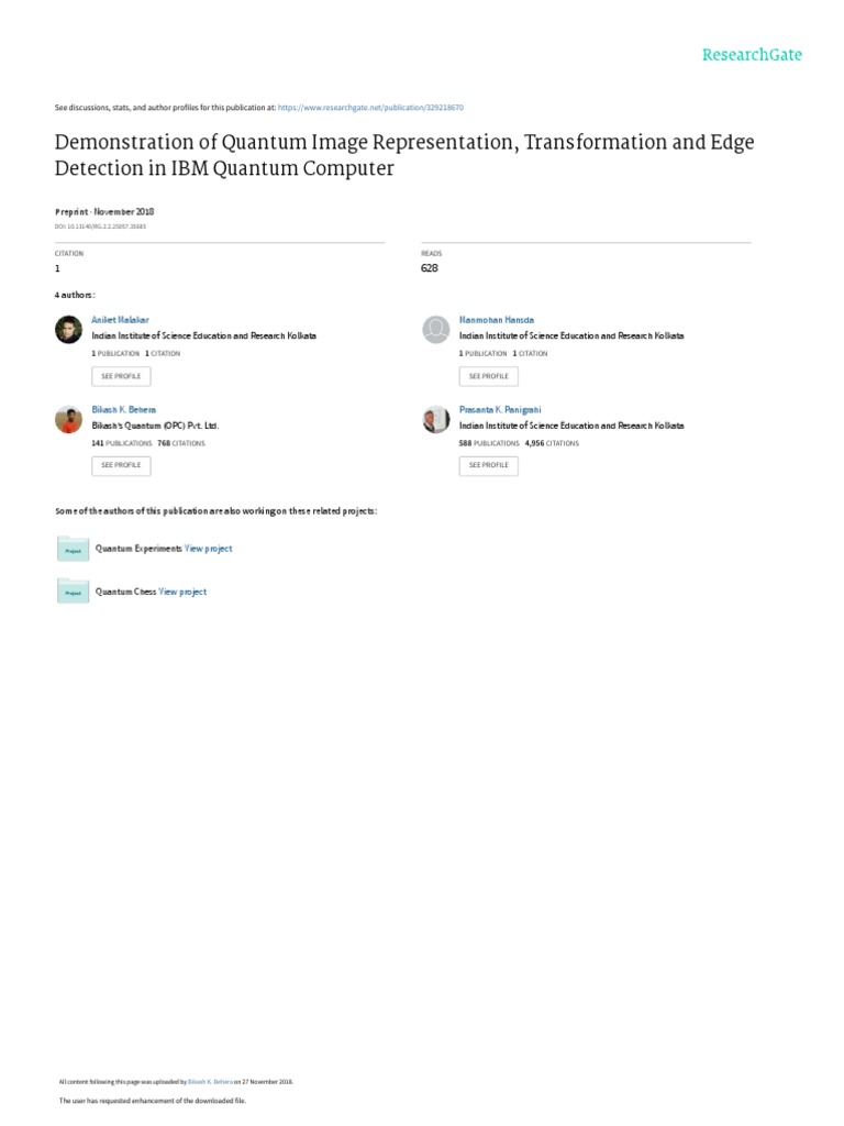 Quantum Image Edge Detection PDF | PDF | Quantum Mechanics | Quantum ...