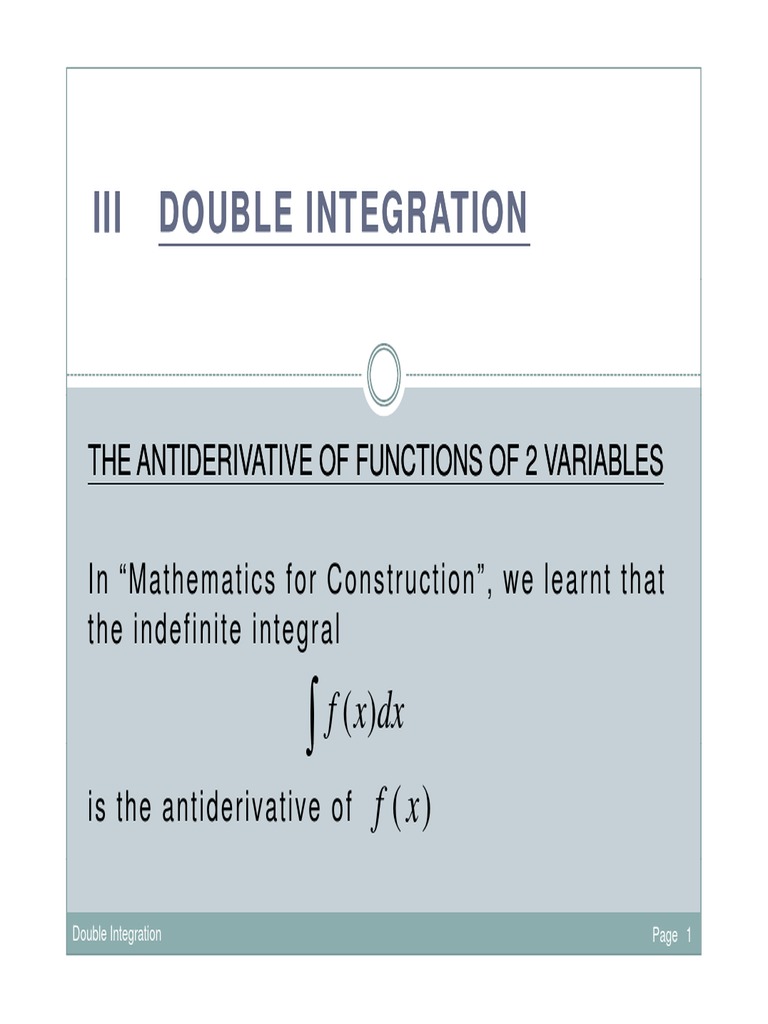 Chapter 3 - Double Integration | PDF | Integral | Variable (Mathematics)
