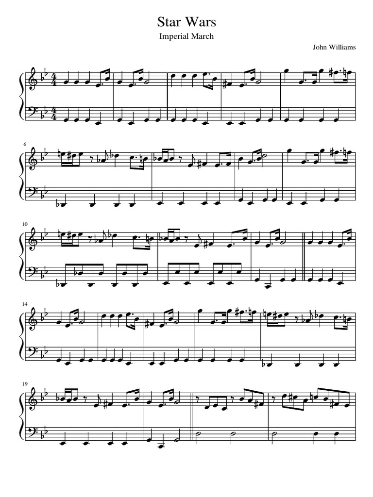 Star Wars Imperial March Sheet Music Summary | PDF | Star Wars | Works ...
