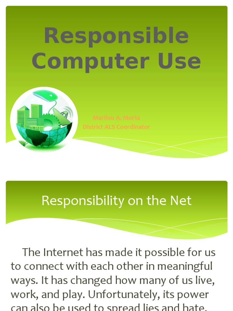 Responsible Computer Use - Ma'am Marilou | PDF | Online And Offline | Faq
