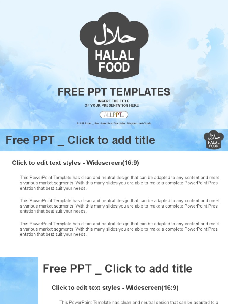 Halal Food PowerPoint Templates Widescreen | PDF