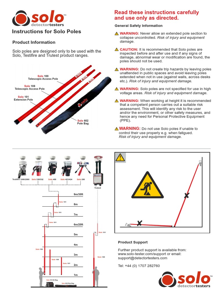 Instructions For Solo Poles: Detector | PDF | Personal Protective ...