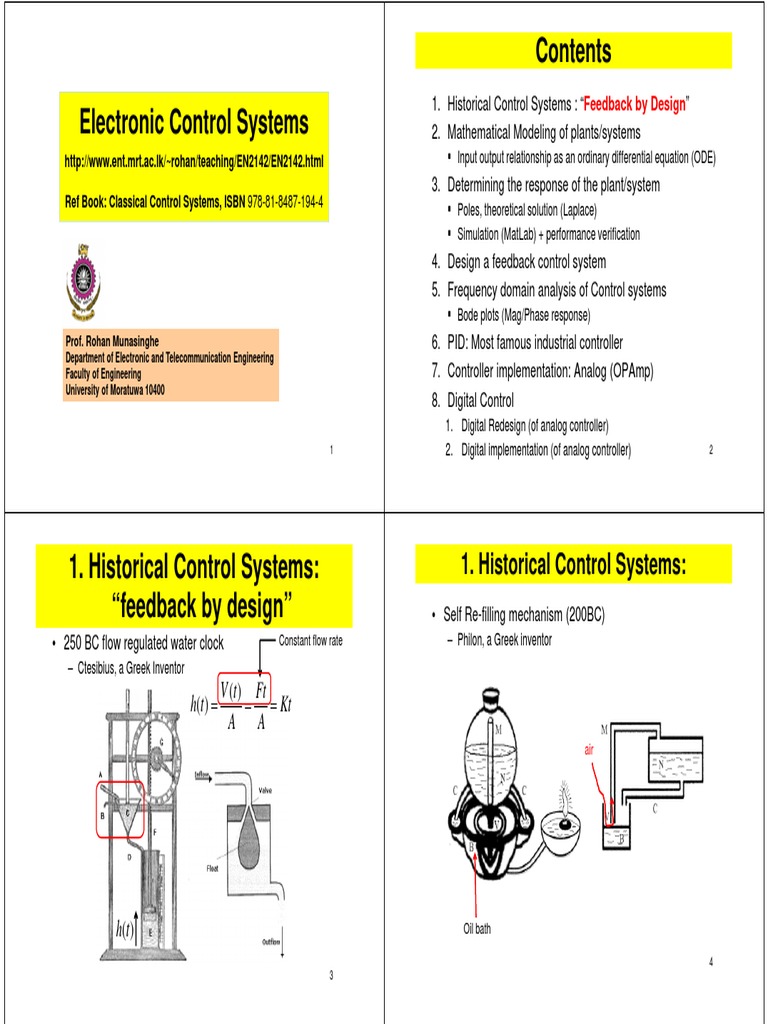 1-2 Introduction To Control PDF | PDF | Control Theory | Laplace Transform