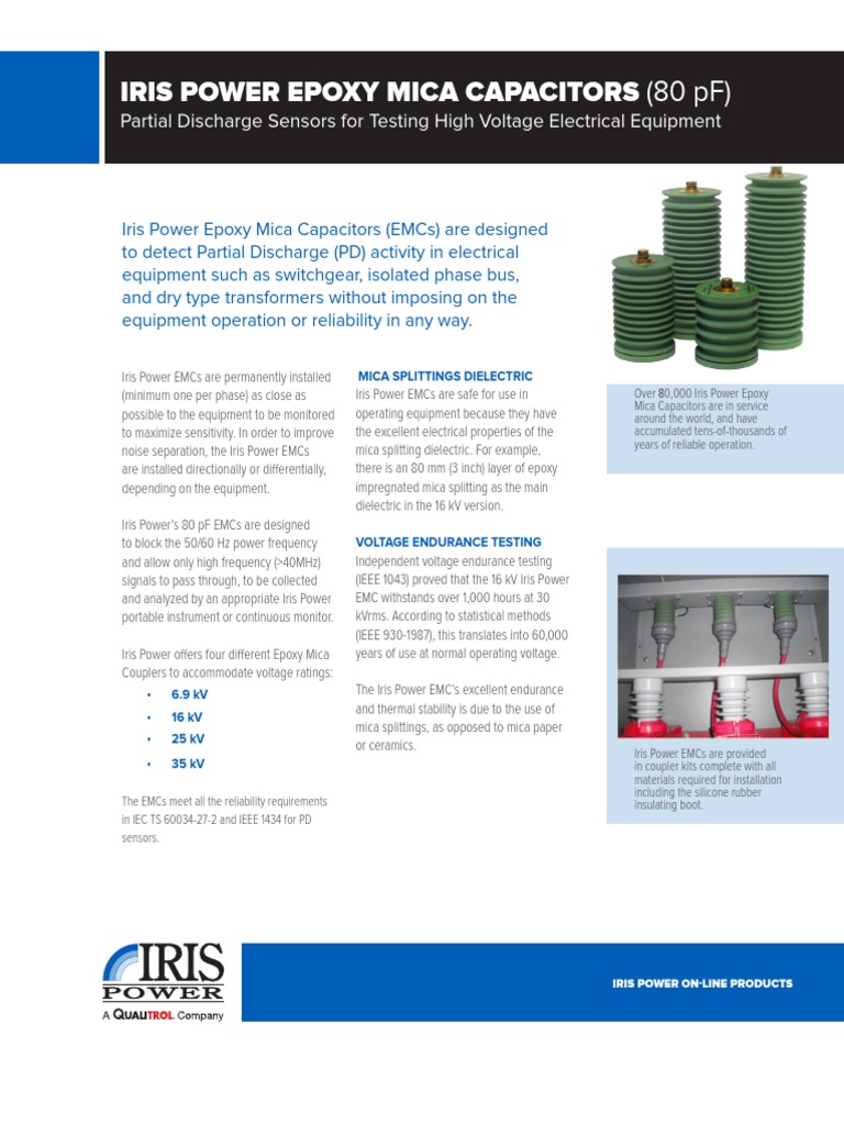 Iris Power Epoxy Mica Capacitors (80 PF) : Partial Discharge Sensors ...