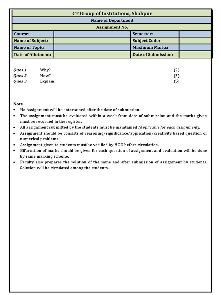 Ct Group Of Institutions Shahpur Ques 1 Ques 2 Ques 3 Pdf 