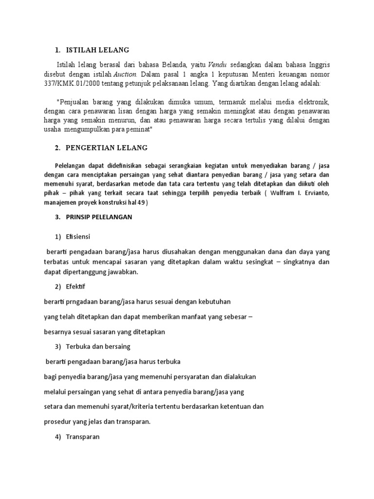 Istilah Lelang | PDF
