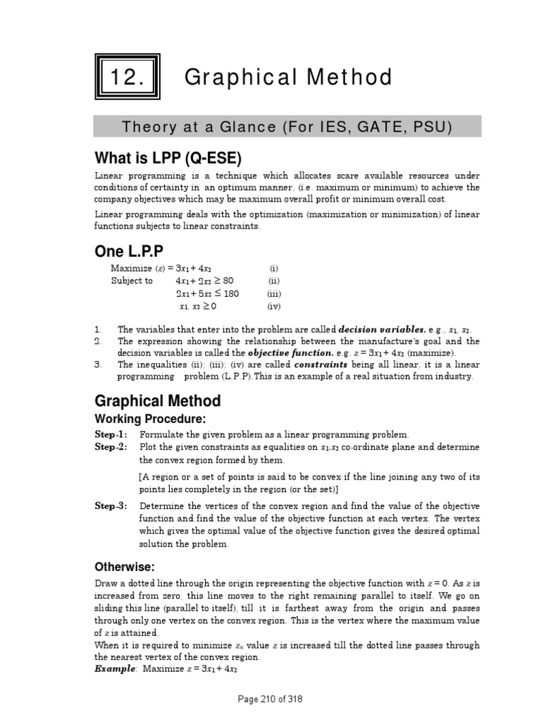 Graphical Method PDF | PDF | Linear Programming | Mathematical Optimization