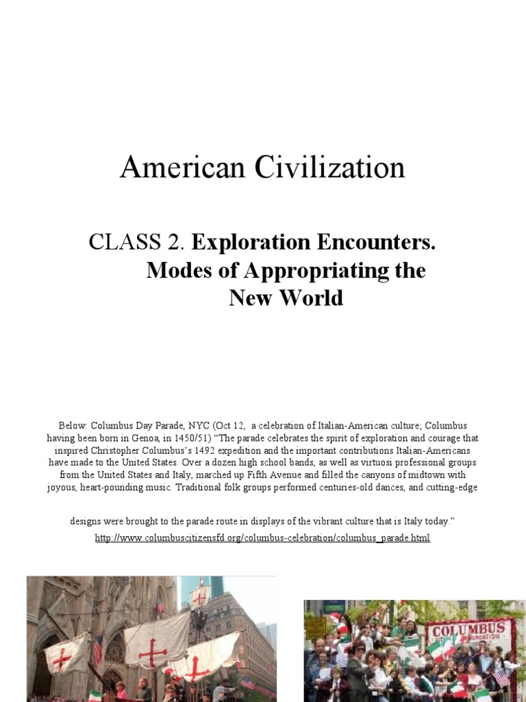 American Civilization: CLASS 2. Exploration Encounters | PDF ...