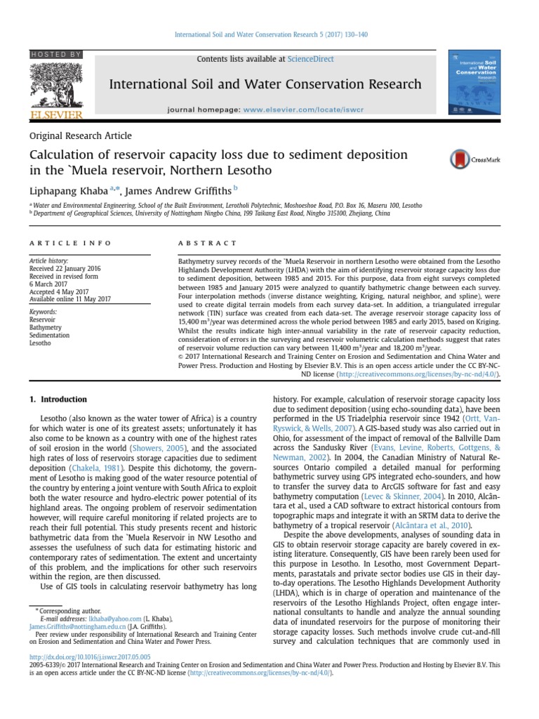 Reservoir Capacity Loss in Muela | PDF | Interpolation | Contour Line
