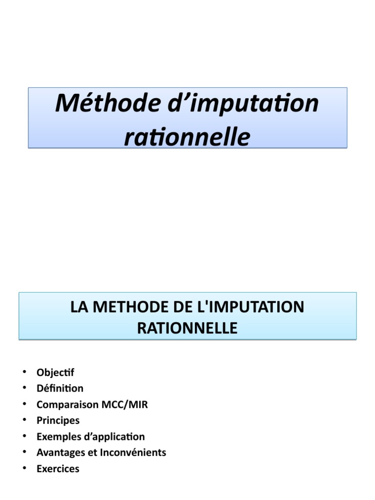 Méthode D'imputation Rationnelle Méthode D'imputation Rationnelle | PDF | Business ...