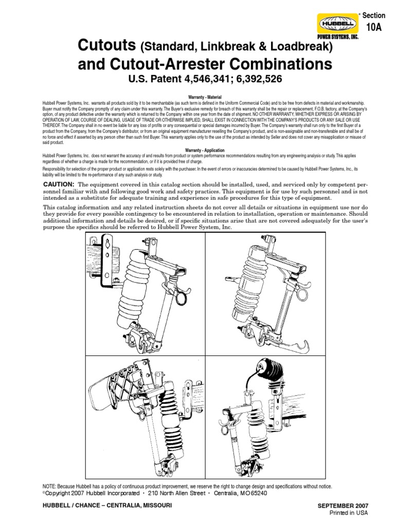 10A - Cutouts AB CHANCE | PDF | Fuse (Electrical) | Stainless Steel