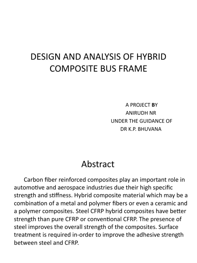 Design and Analysis of Hybrid Composite Bus Frame: A Project by Anirudh ...