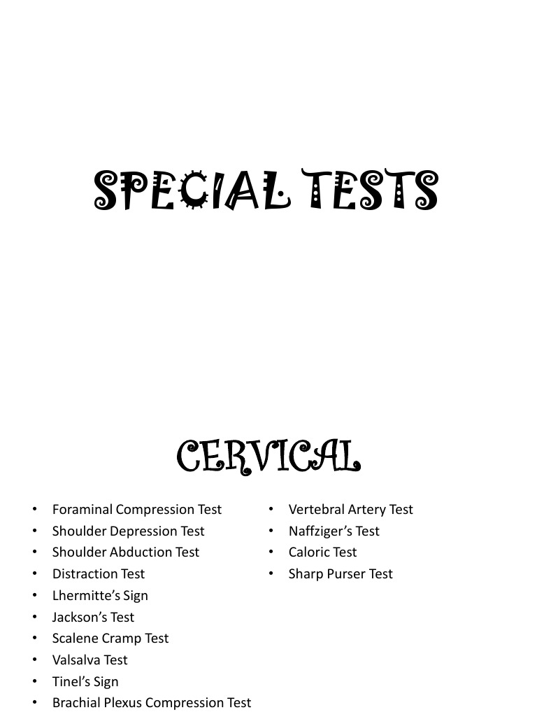 Ortho Special Tests | PDF | Elbow | Anatomical Terms Of Motion