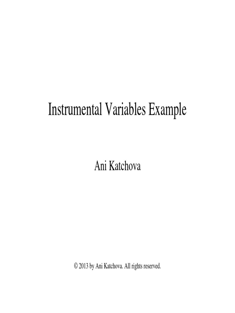 Instrumental Variables Example PDF | PDF | Instrumental Variable ...