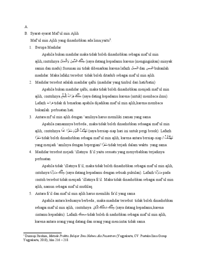 Makalah Maf'ul Liajlih | PDF