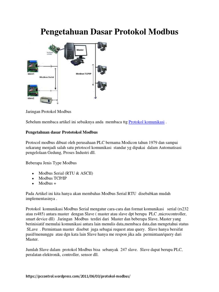 Pengetahuan Dasar MODBUS Protokol PDF | PDF