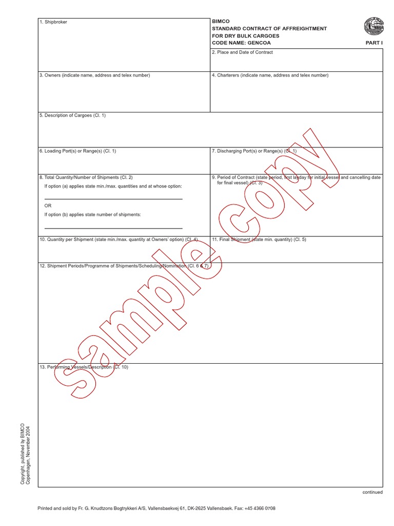BIMCO Standard Contract for Dry Bulk | PDF | Arbitration | Mediation