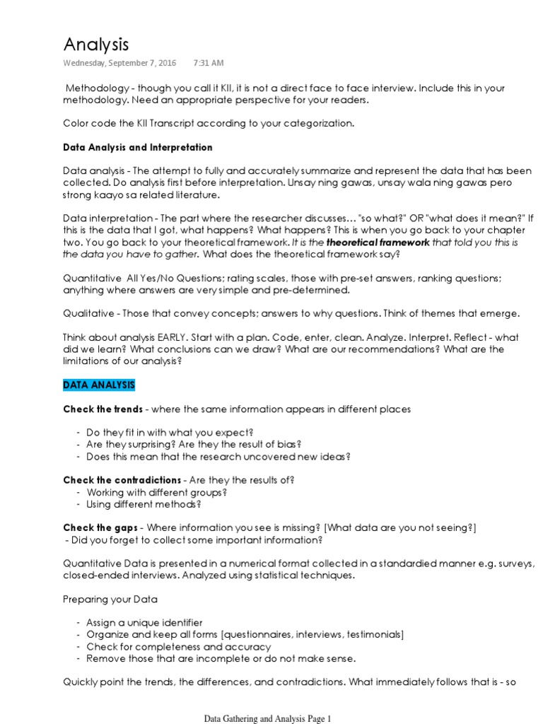 Analysis Chapter 4 | PDF | Qualitative Research | Data