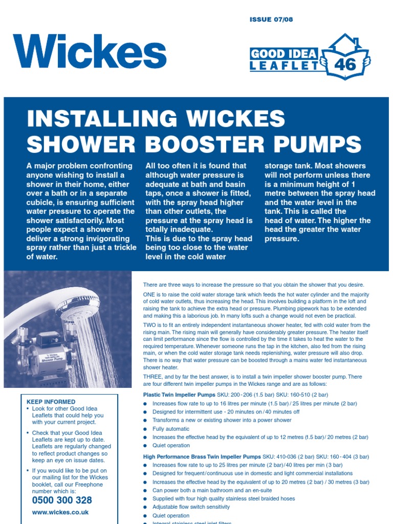 ShowerTwinImpellerPump Wickes | PDF