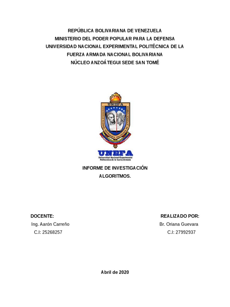 Algoritmos Informe 1 | PDF | Algoritmos | Lenguaje de programación