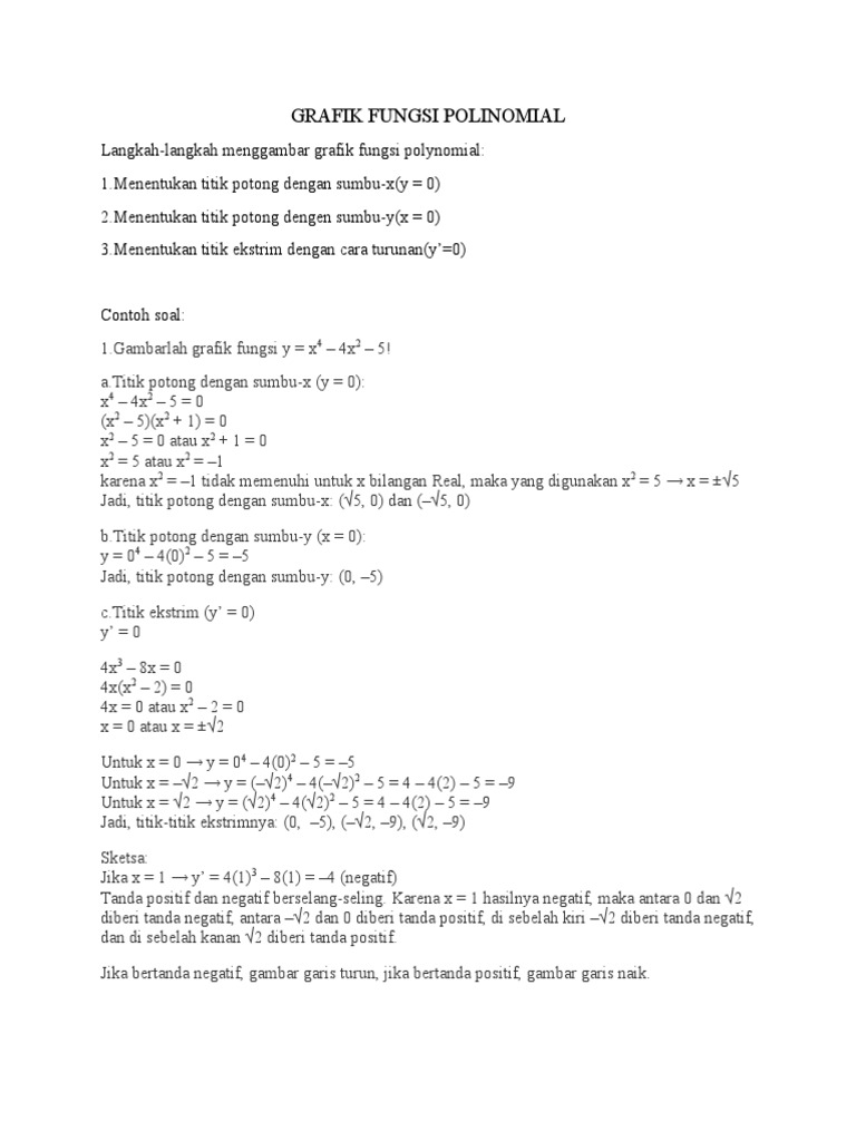 Grafik Fungsi Polinomial | PDF