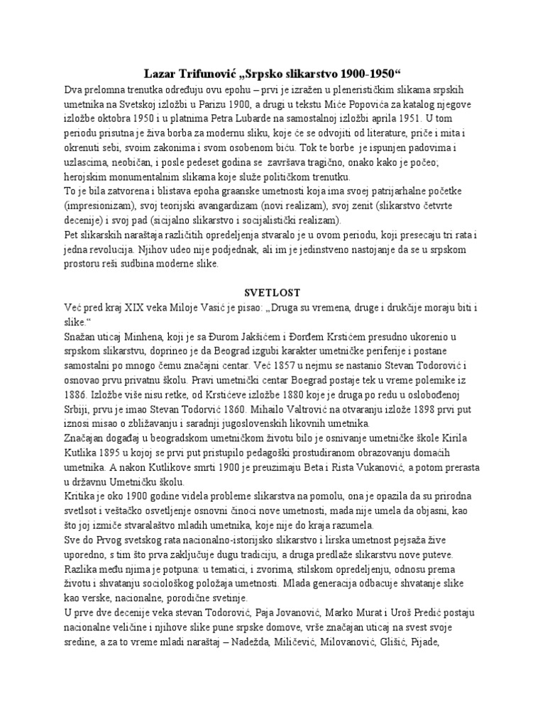 LAZAR TRIFUNOVIC - Svetlost | PDF
