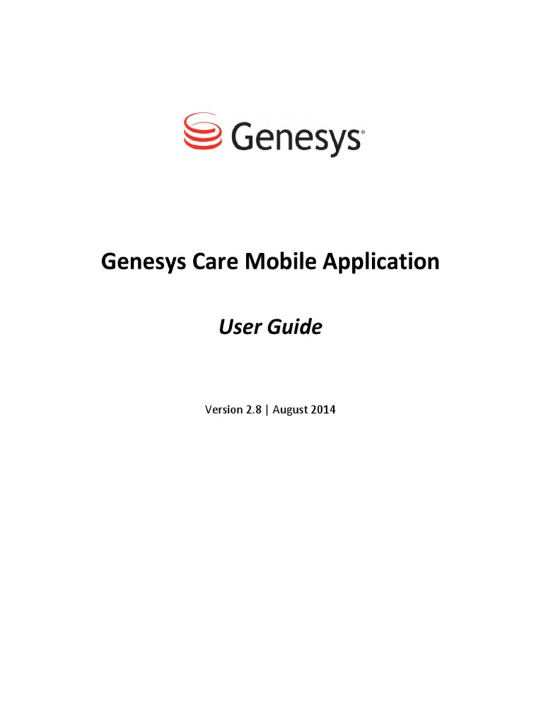 Genesys Care Mobile App User Guide | PDF | Ios | Mobile App