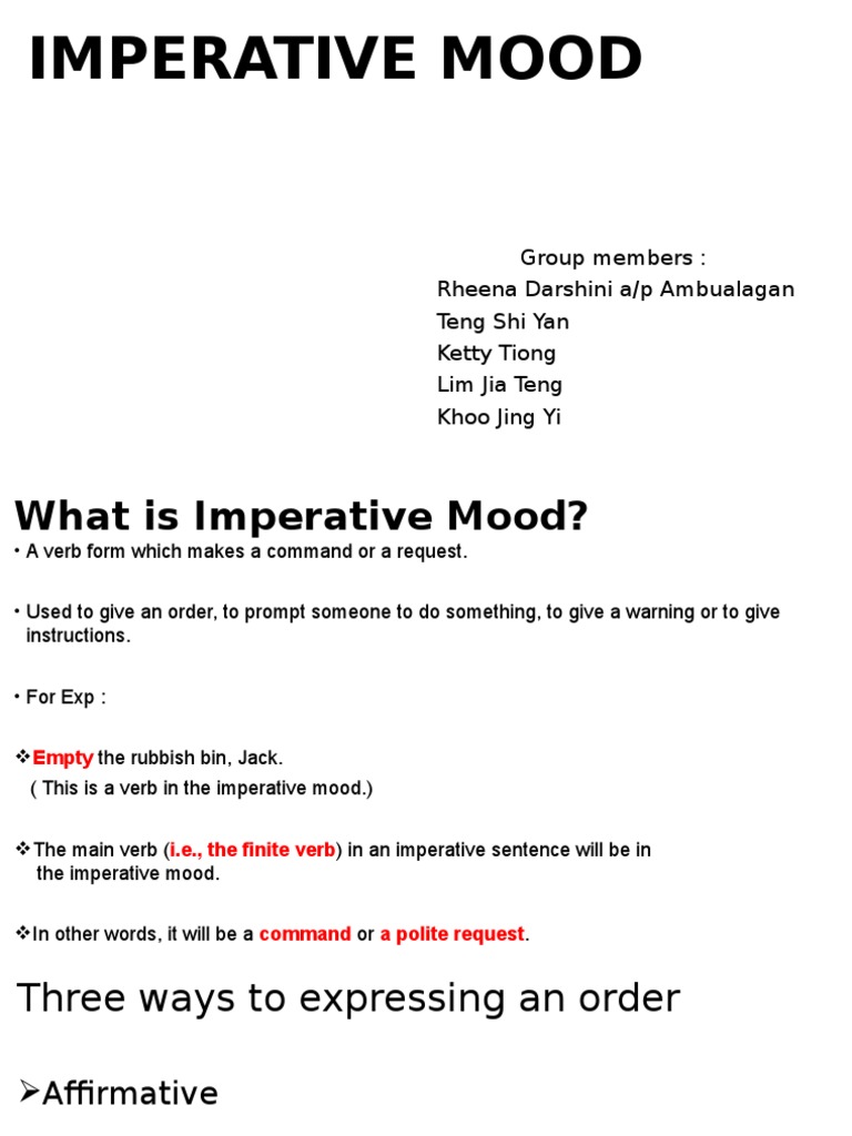 Understanding the Imperative Mood | PDF