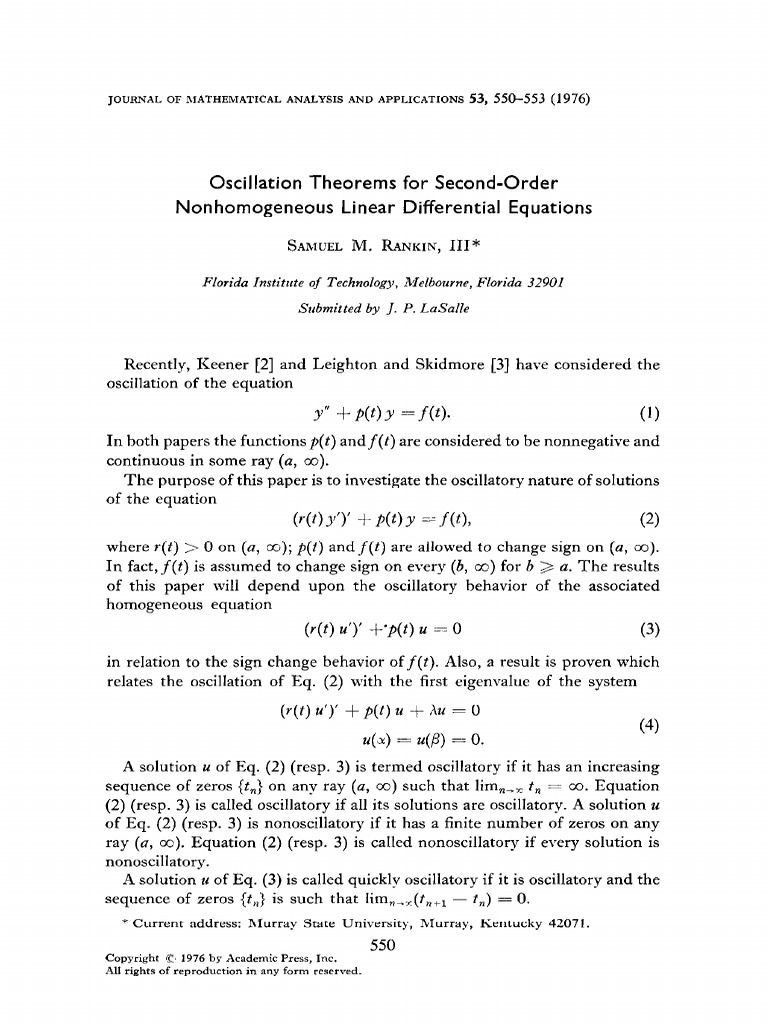 Oscillation Theorems For Second Order Nonhomogeneous Linear